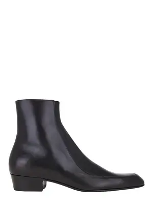 Saint Laurent Augustin 30 Zipped Booties - Nero