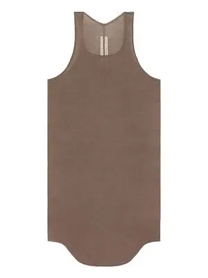 Rick Owens Basic Rib Tank In Brown - Dust