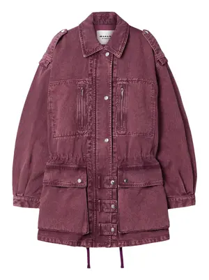MARANT ETOILE Joanna Paneled Denim Jacket - Pink