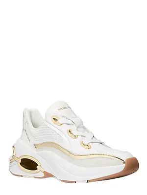 Michael Kors Toni Mixed-media Trainer - Gold