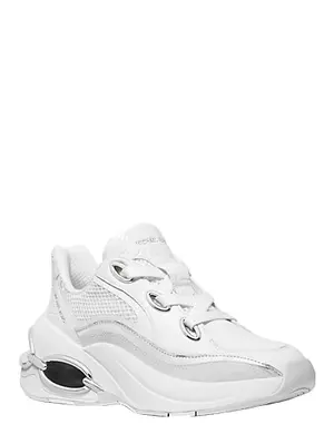 Michael Kors Toni Mixed-Media Trainer Silver
