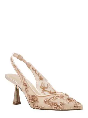 Betsey Johnson Nikki Pointed Toe Slingback Pumps - Blush
