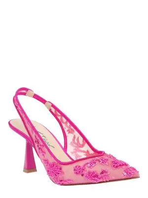 Betsey Johnson Betsey Johnson Nikki Pointed Toe Slingback Pumps Fuscia