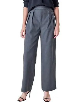 Endless Rose High Waist Wide Leg Trousers - Grey