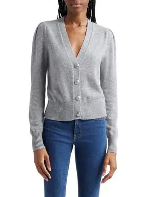 Veronica Beard Solene Cashmere Cardigan - Heather Grey