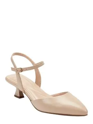 Easy Spirit Halyn Ankle Strap Kitten Heel Pumps - Light Natural