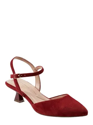 Easy Spirit Halyn Ankle Strap Kitten Heel Pumps Medium Red