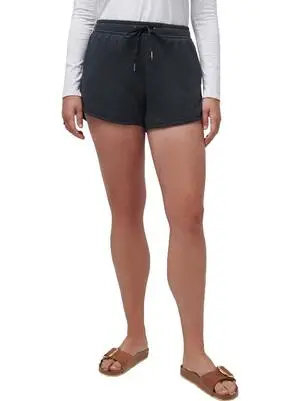 Travis Mathew Cloud Drawstring Fleece Shorts - Heather Black