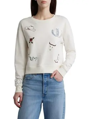 Pendleton Western Embroidered Cotton Graphic Sweatshirt - Ivory