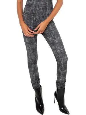 DAI MODA Legwarmer Stretch Cotton Leggings - Charcoal