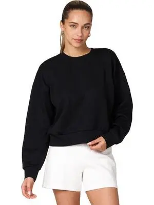 REBODY Essential Scuba Knit Crewneck Sweatshirt Black