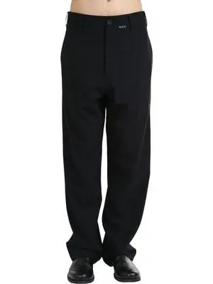 Marni Straight-leg Trousers With Embroidered Logo - Black