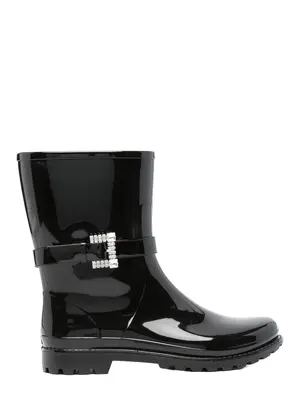 SERGIO ROSSI Crystal-embellished Ankle Boots - Black
