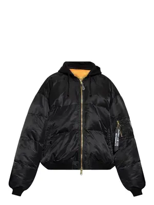 Vetements Quilted Hooded Bomber Jacket - Black