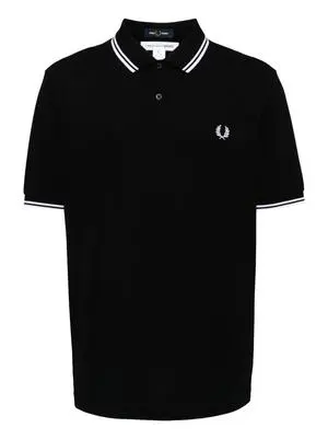 Comme Des Garçons Embroidered Logo Polo Shirt Black