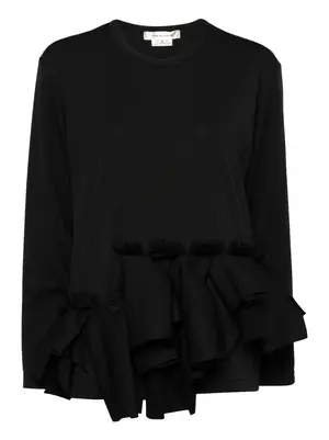 Comme Des Garçons Ruffled Long-sleeved Top - Black