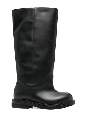 Moschino Leather Mid-calf Boots - Black