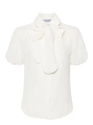 Dice Kayek Bow-detail Silk Shirt - White