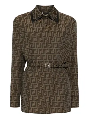 Fendi Ff Canvas Jacket - Brown