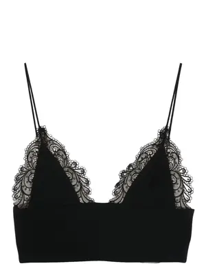 David Koma Lace-detail Cropped Top - Black