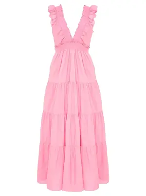LoveShackFancy Ruffled Maxi Dress - Pink