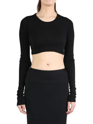 Rick Owens Cropped T-shirt - Black