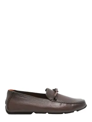 Santoni Leather Loafers - Brown