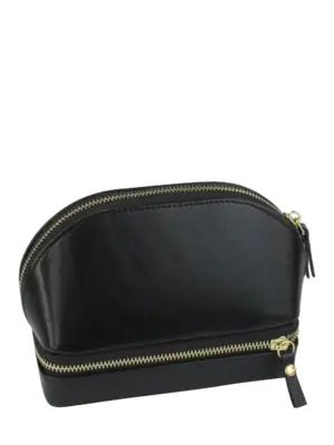 MELE & CO Leather Jewelry And Cosmetic Travel Case - Black