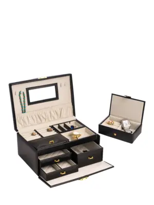 BEY-BERK 2 Level Jewelry Box - Multi