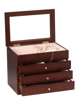 BEY-BERK Solid Wood Jewelry Box - Multi