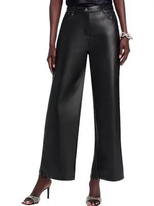 LUCY PARIS Adler Faux Leather Trousers - Black