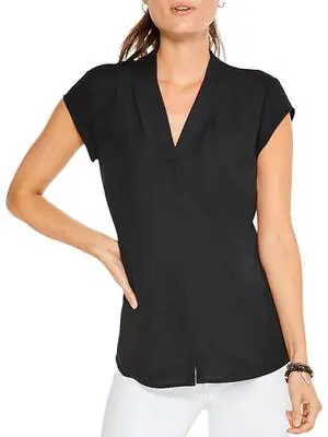NIC+ZOE Cap Sleeve Day To Night Top - Black Onyx
