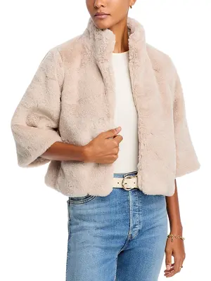 Echo Faux Fur Jacket Pebble