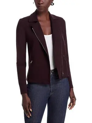 Majestic Filatures French Terry Moto Jacket - Aubergine