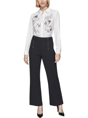 Karl Lagerfeld Paris Double Zipper Trousers - Black