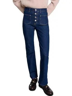Maje Passionbrut Straight Leg Jeans - Dark Blue