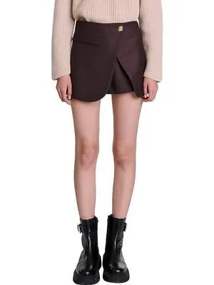 Maje Paneled Skort - Brown