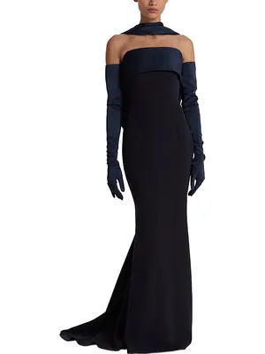 Safiyaa Roshana Strapless Gown - Midnight Navy
