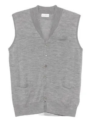 BALLANTYNE V-neck Wool Vest - Grey