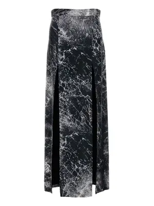 Alexander McQueen Abstract-print Skirt - Black
