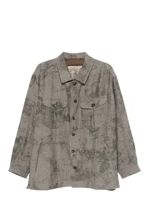 ZIGGY CHEN Herringbone-pattern Shirt - Grey