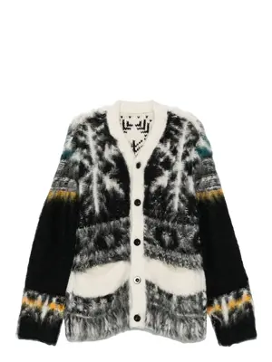 Sacai Patterned Pocket Cardigan - Black