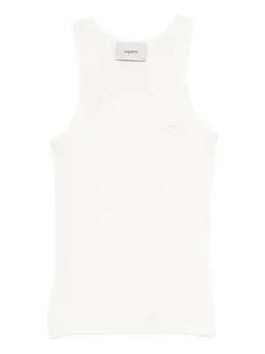 Coperni Logo Ribbed Tank Top - White