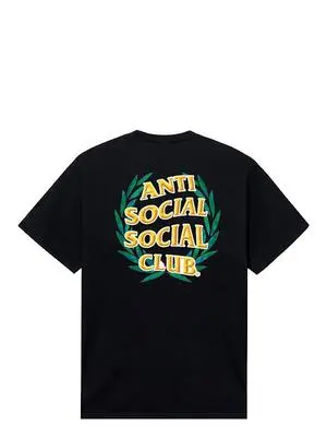 ANTI SOCIAL SOCIAL CLUB Laurel Logo Flip Tee Shirt - Black