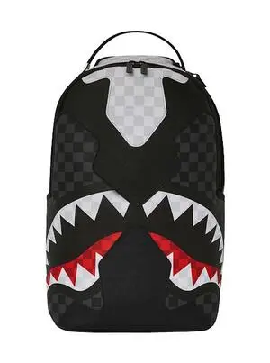 SPRAYGROUND Triple Decker Heir To The Throne Shark Backpack - Black/white/grey