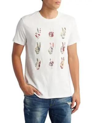 John Varvatos Multi Peace Hand Organic Cotton Graphic T-shirt - Salt