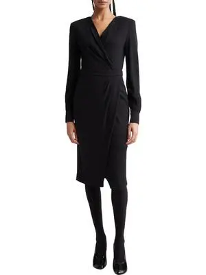 MAX MARA Max Mara Virtus Long-Sleeve Faux-Wrap Jersey Dress