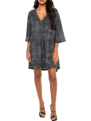 DAI MODA Scratch High-low Shift Dress - Charcoal