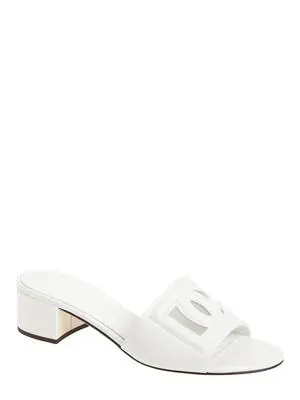 Dolce & Gabbana DG Interlock Slide Sandal 80001 Bianco