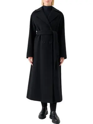 Akris Double-breasted Belted Wool-blend Coat - Black